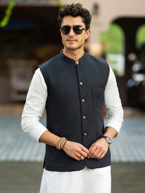 Grey Blended Waistcoat - ALET-WC-1002-R1 – Almirah