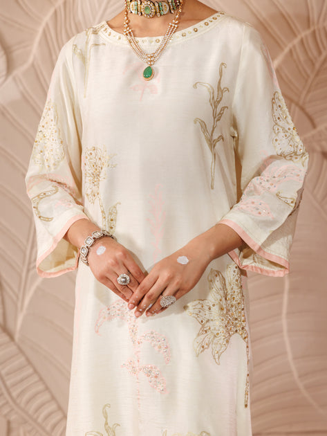 Off White Raw Silk 2 Piece Formal Stitched - AL-LS-LKS-480 – Almirah