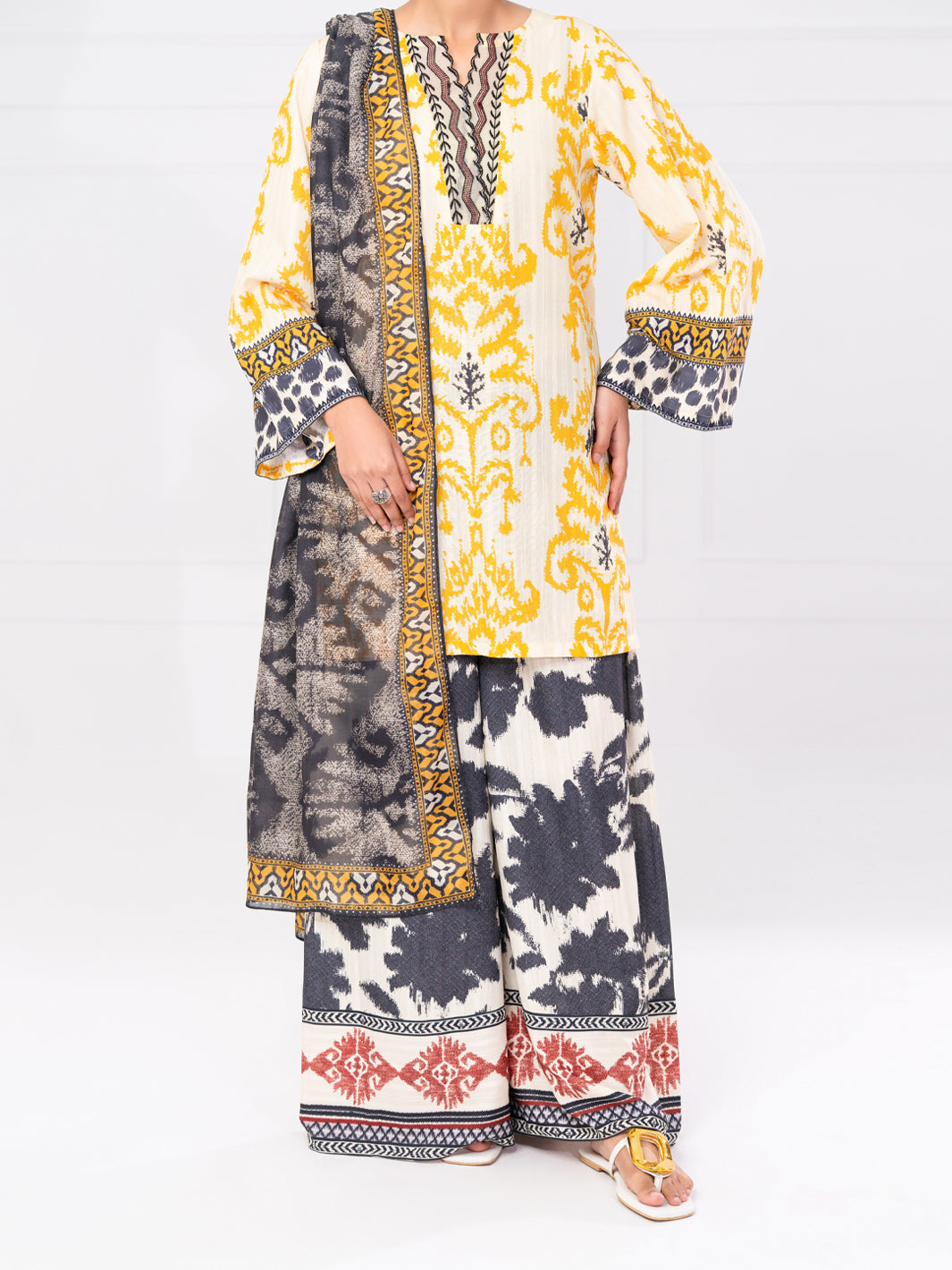 Lemon Lino Kara 3Pc Unstitched - AWP-3PS-802 – Almirah