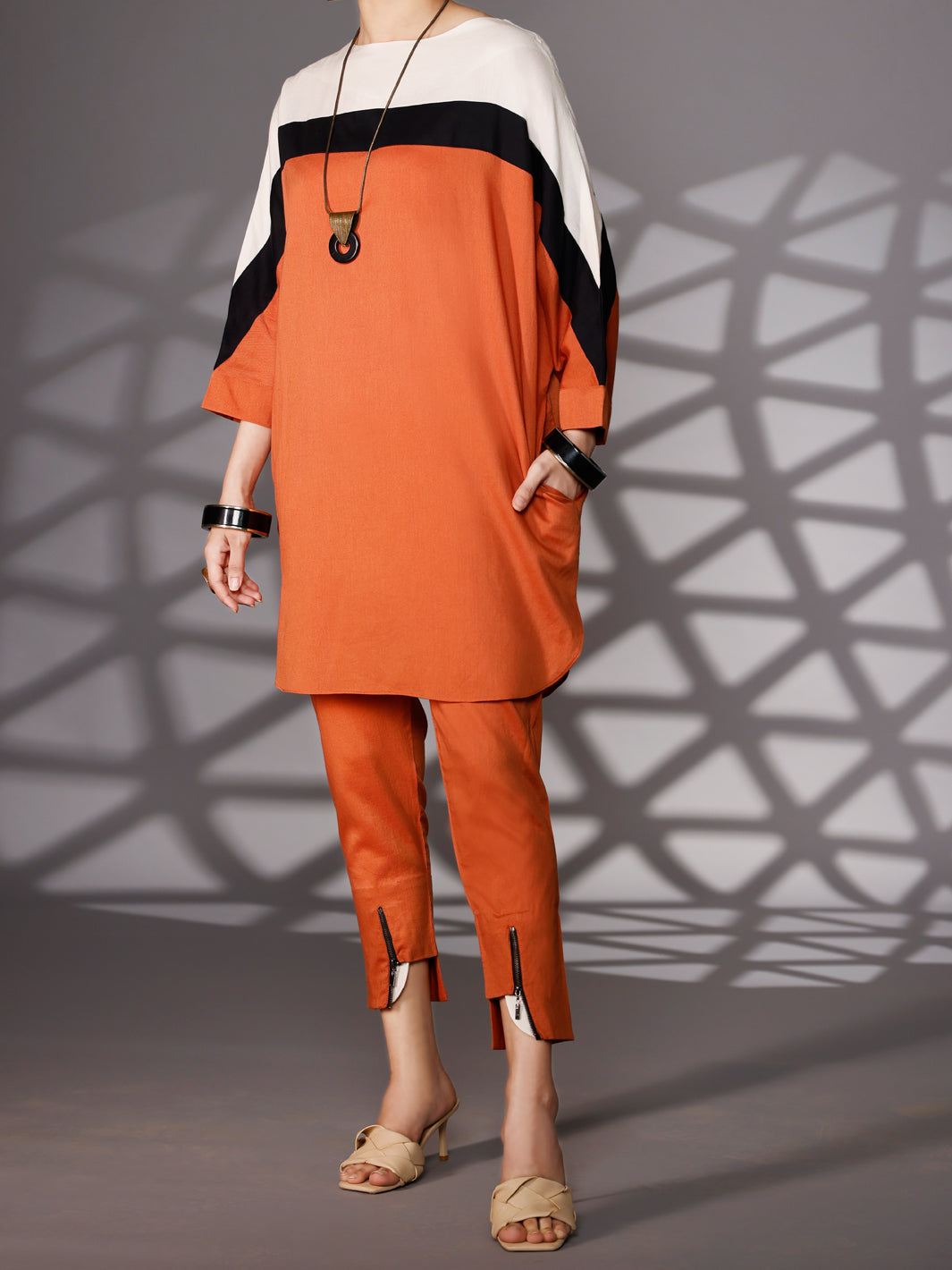 Rust Cotton Jacquard 2 Piece Stitched - AWP-2PS-305 – Almirah